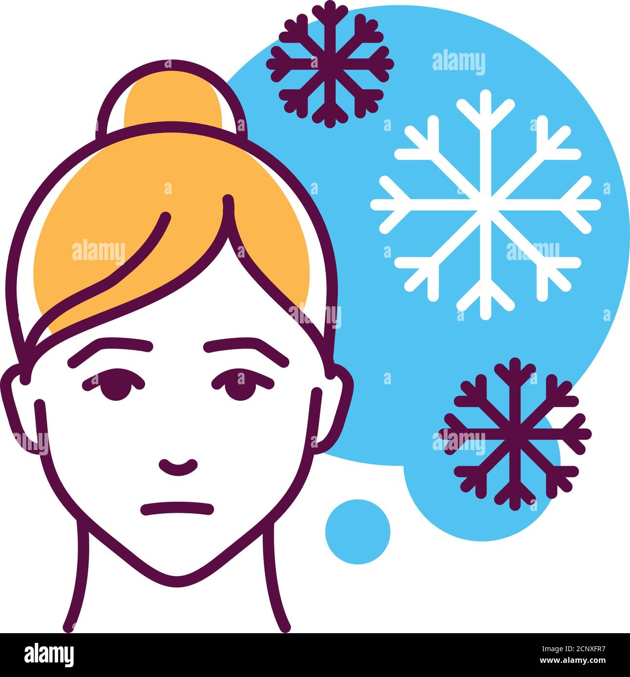 Fever and chill color line icon. Flu symptoms. When a human's body ...