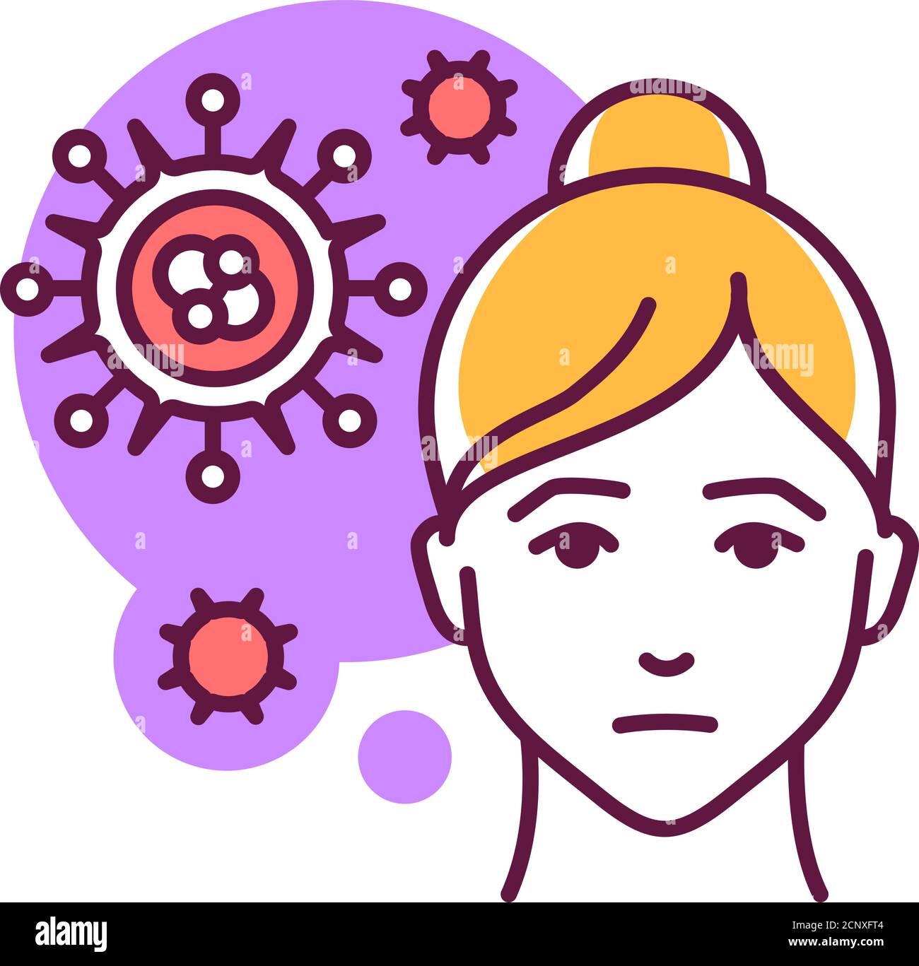 Flu epidemic color line icon. When the disease spreads rapidly through ...