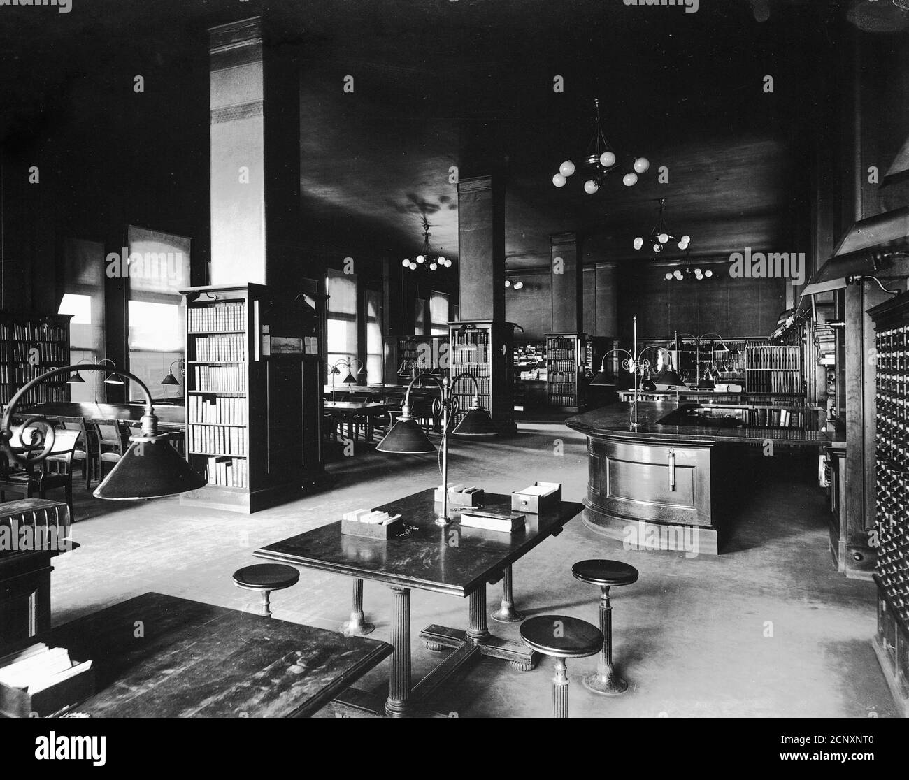 Interior view of the John Crerar Library, Chicago, Illinois, circa 1900 ...