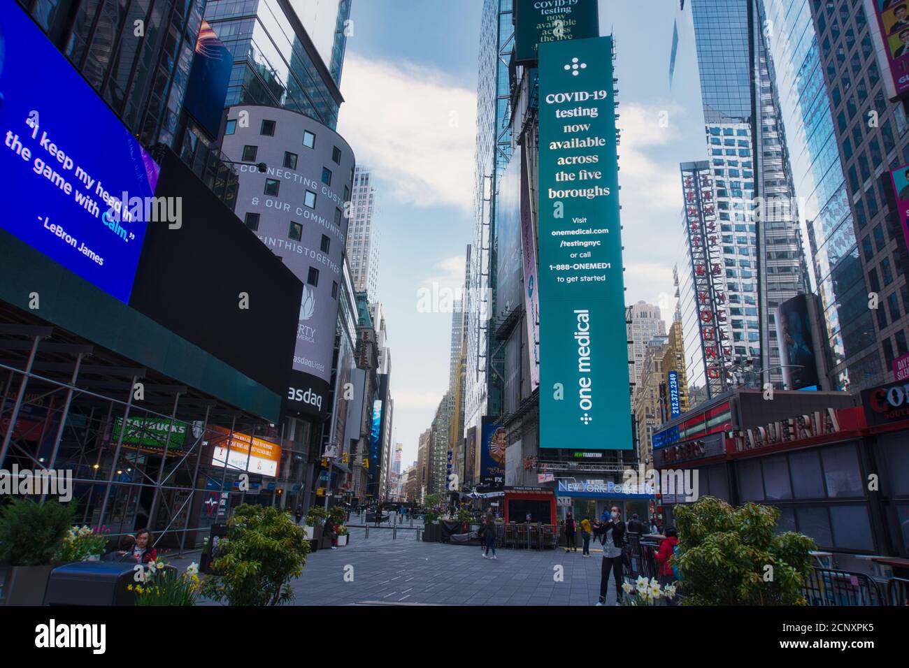 New York, NY / USA - April 24 2020: Times Square during Coronavirus ...