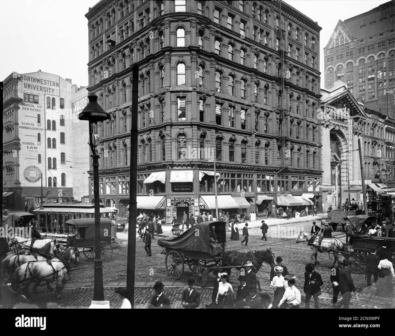 View of the northwest corner of Randolph Street and Dearborn Street ...