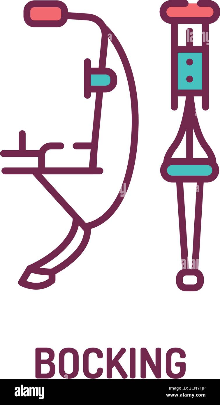 Bocking color line icon on white background. Extreme sport. Jumps and ...