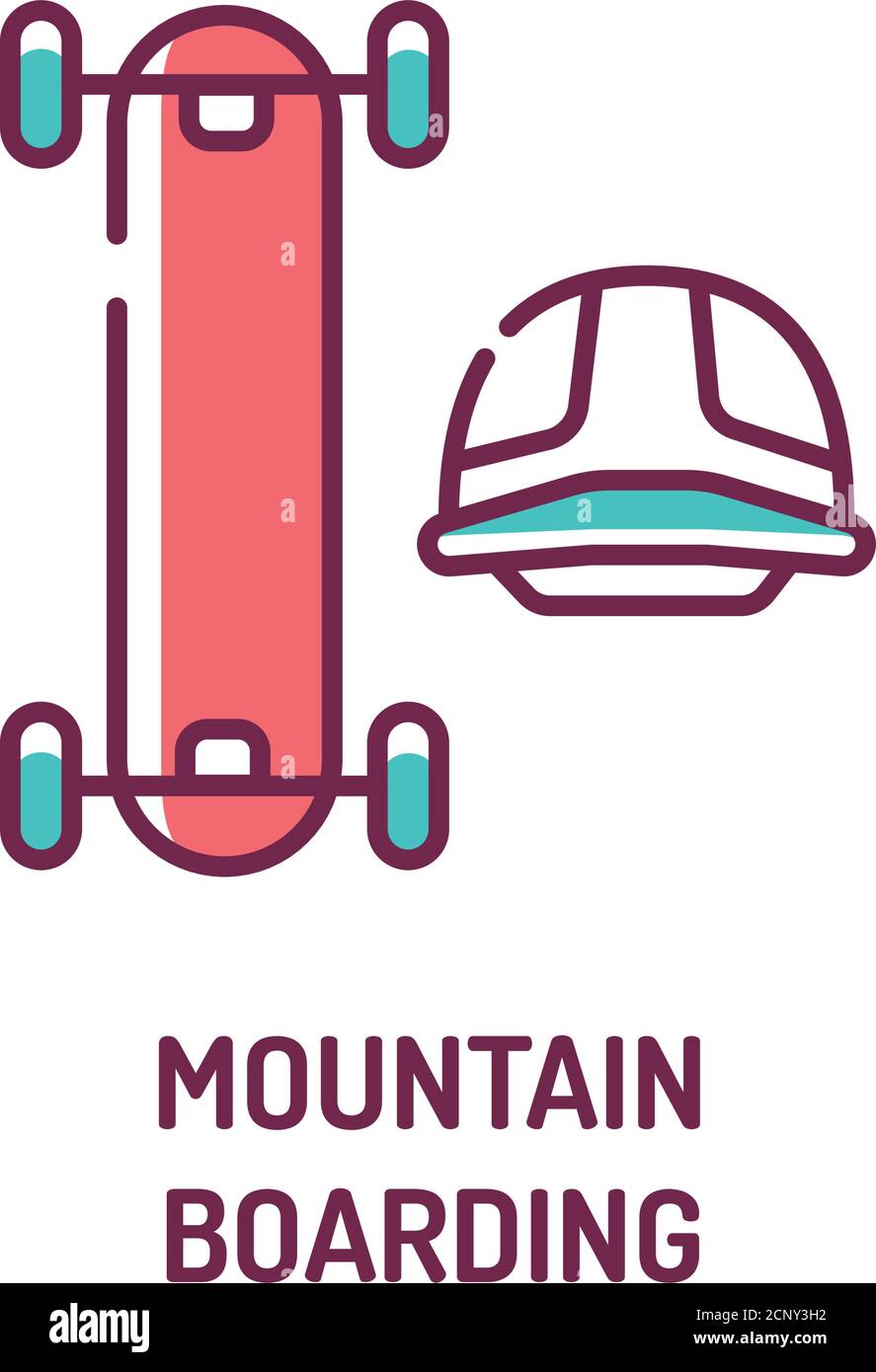 Mountainboarding color line icon. ATB. For cross country driving in ...