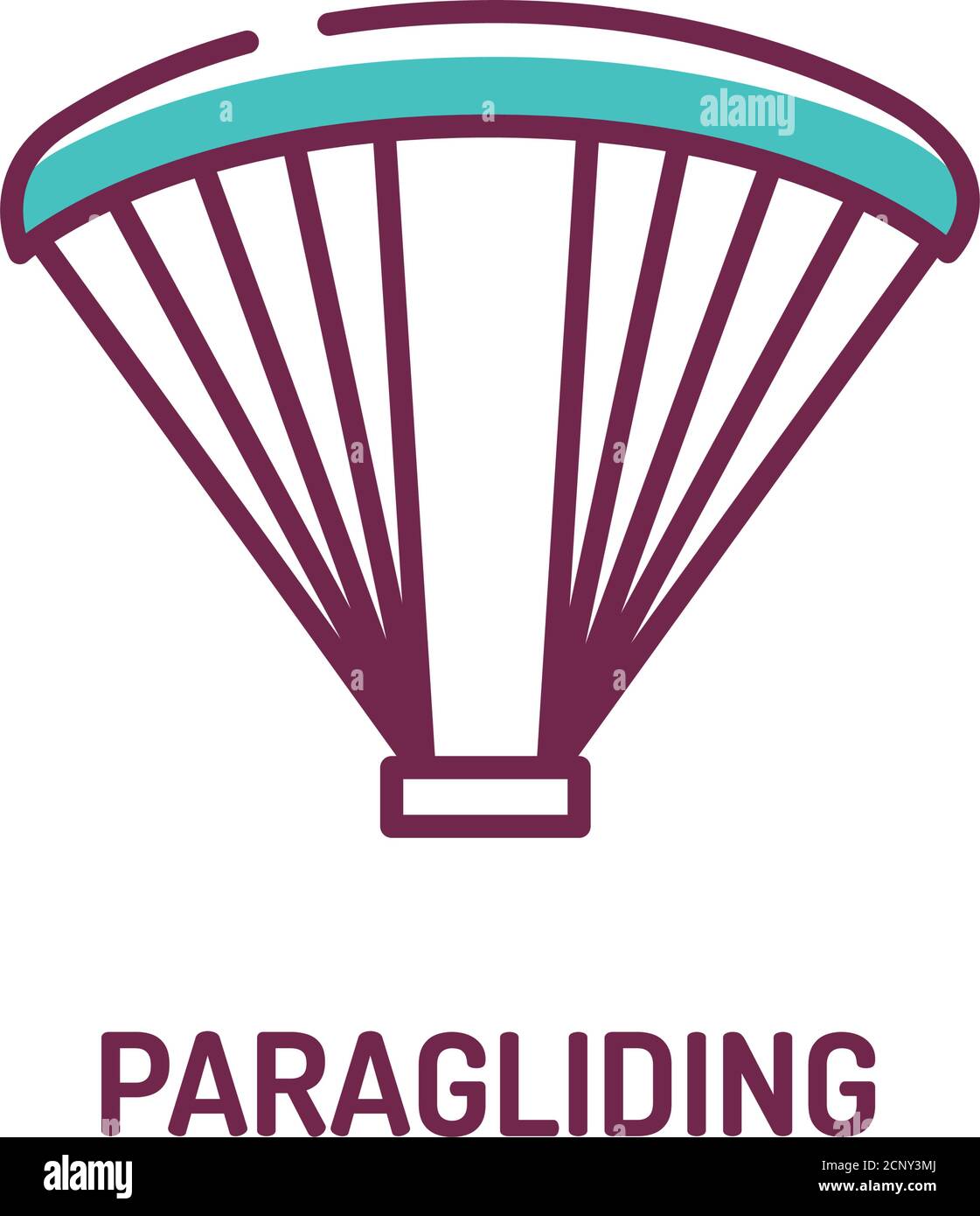 Paragliding in the sky color line icon on white background. Extreme ...