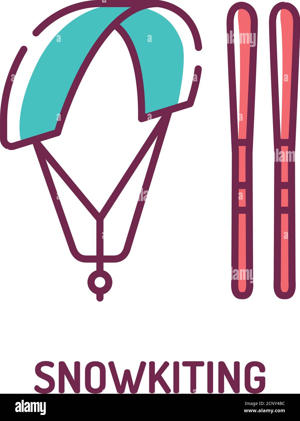 Snowciting color line icon. Outdoor winter sport. Pictogram for web ...