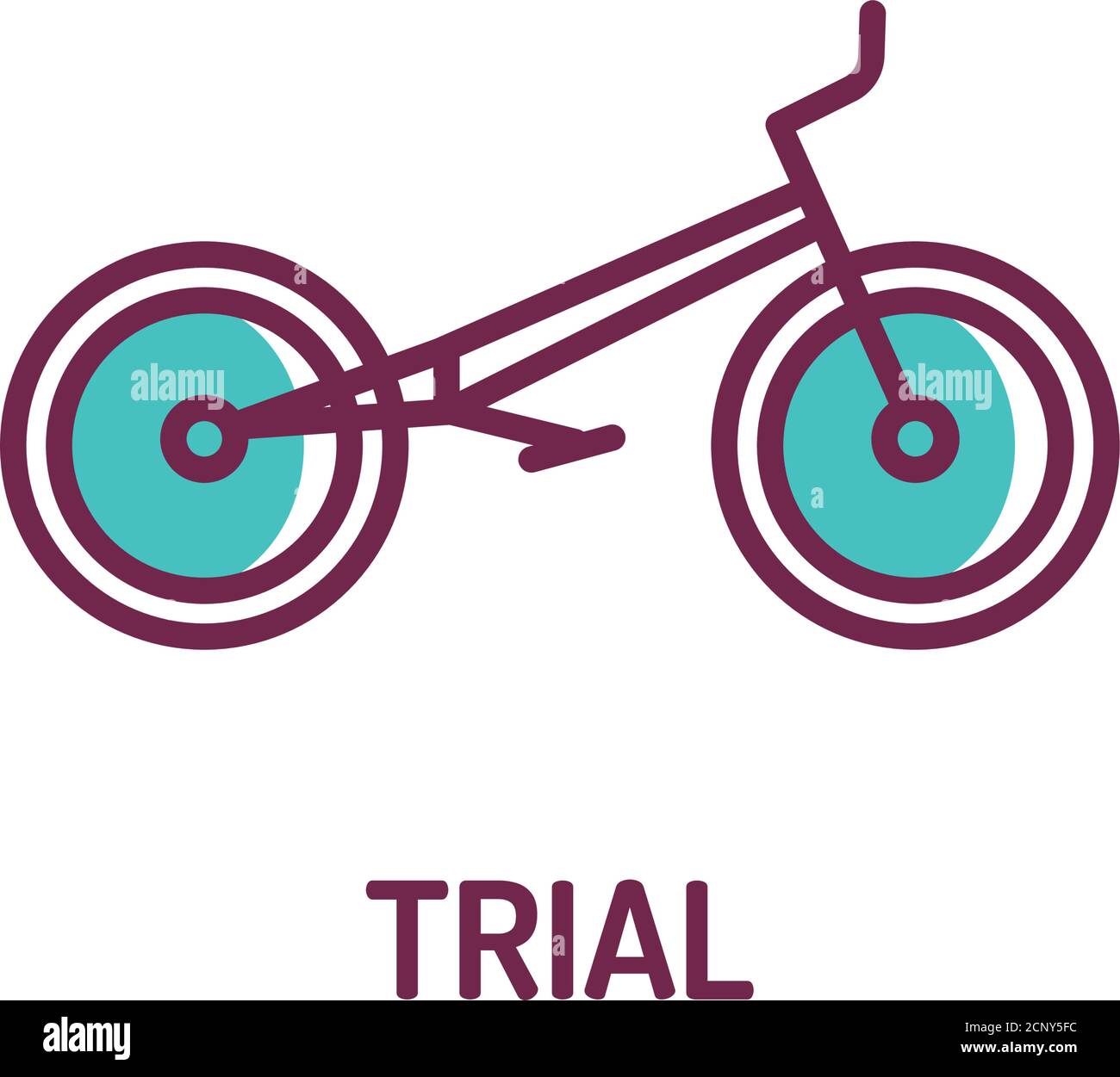 Trial color line icon. Extreme sport. Overcoming obstacles on a bicycle ...
