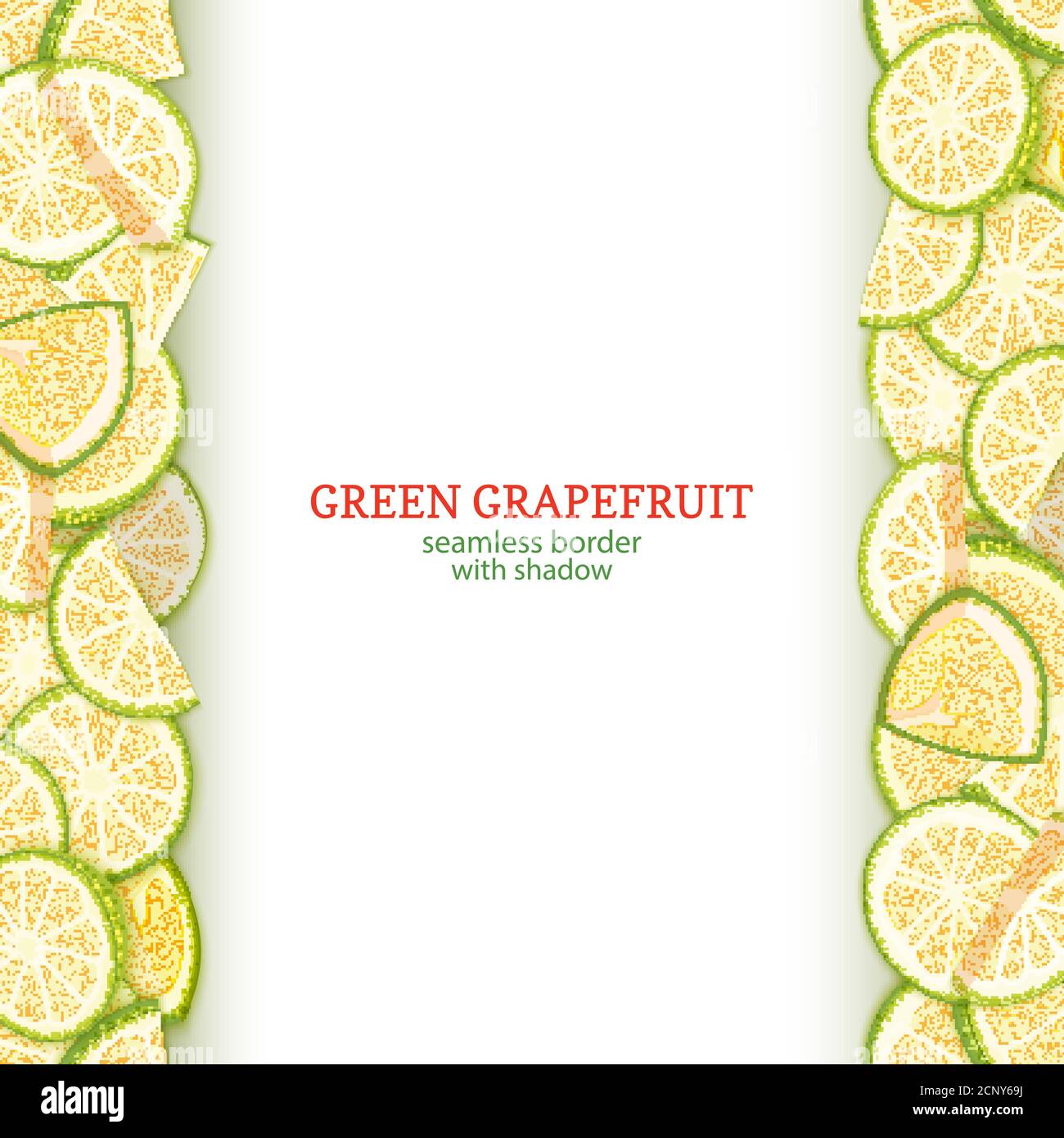 Ripe grapefruit fruit vertical seamless borders. Vector illustration ...