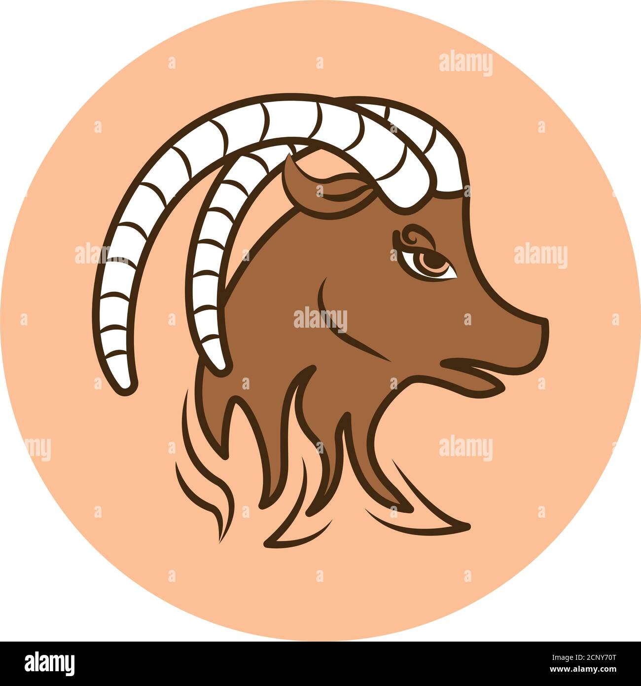 Capricorn color line icon. Zodiac sign. Astrology and horoscope ...