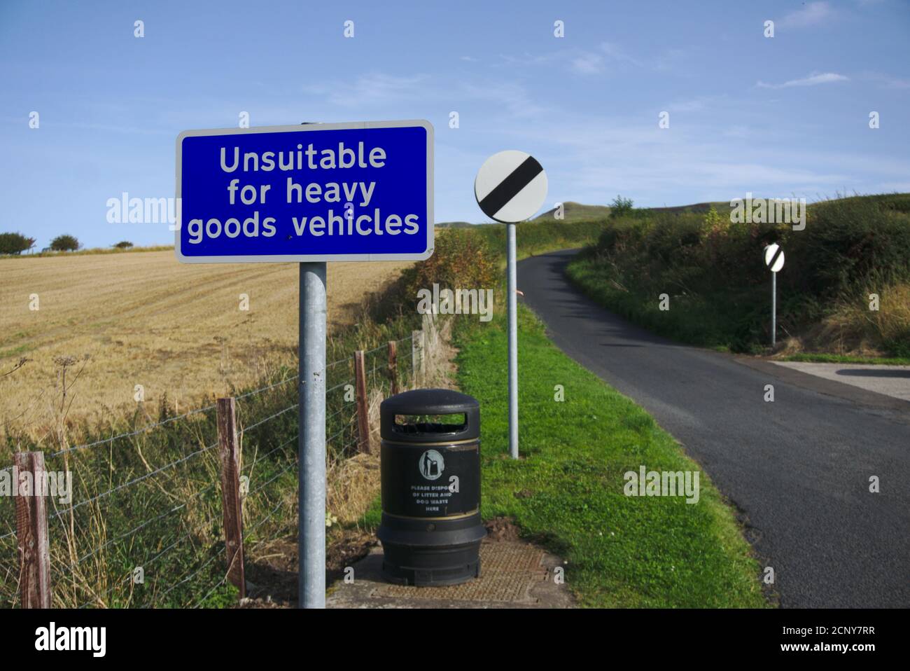 Warning Sign Of Road Unsuitable For Hgv High Resolution Stock ...