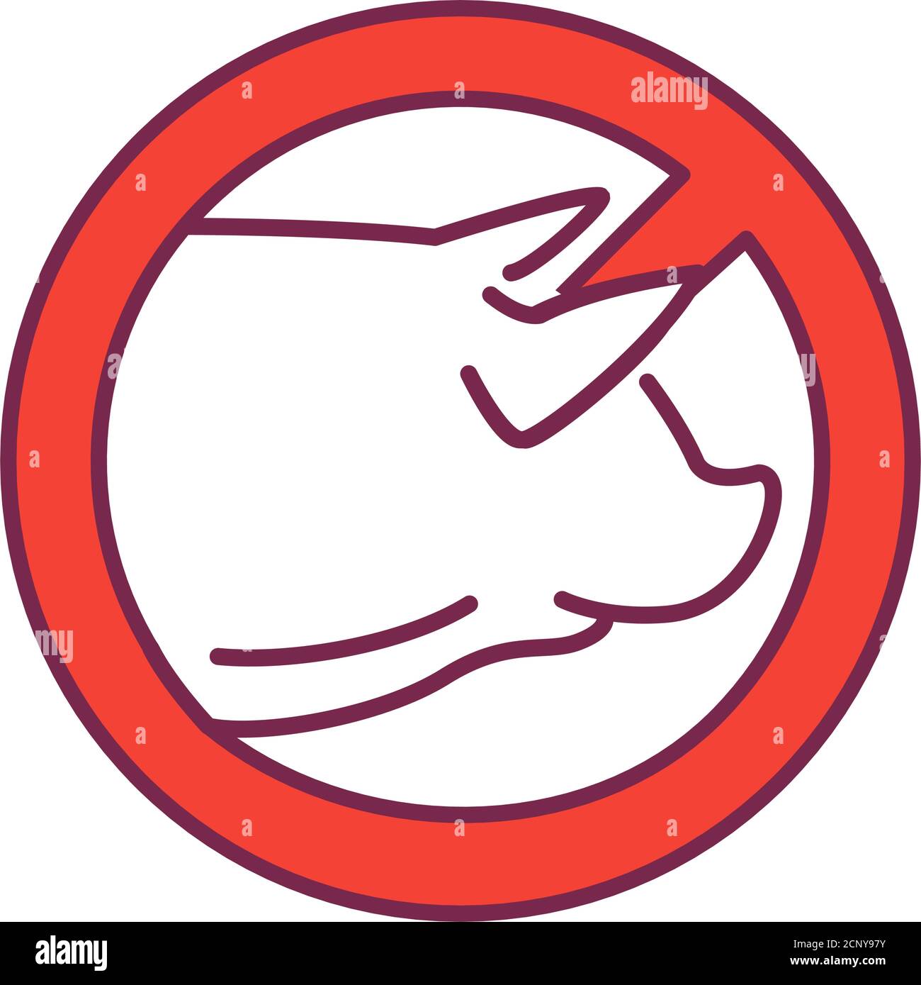 Animal care color line icon. Label do not eat animal meat sign ...
