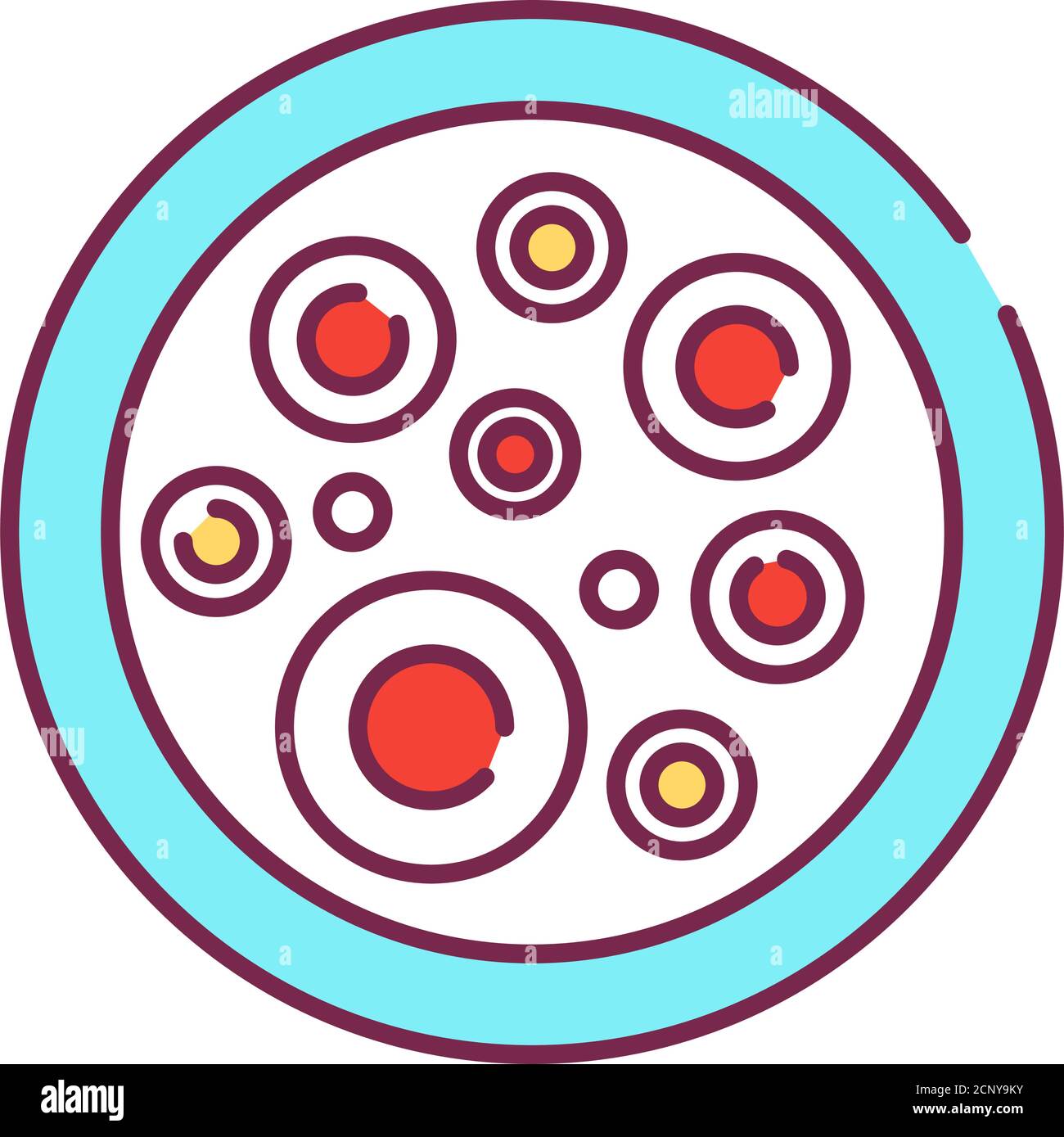 Stem cells color line icon. Cells that can differentiate into other types of cells. Can also ...