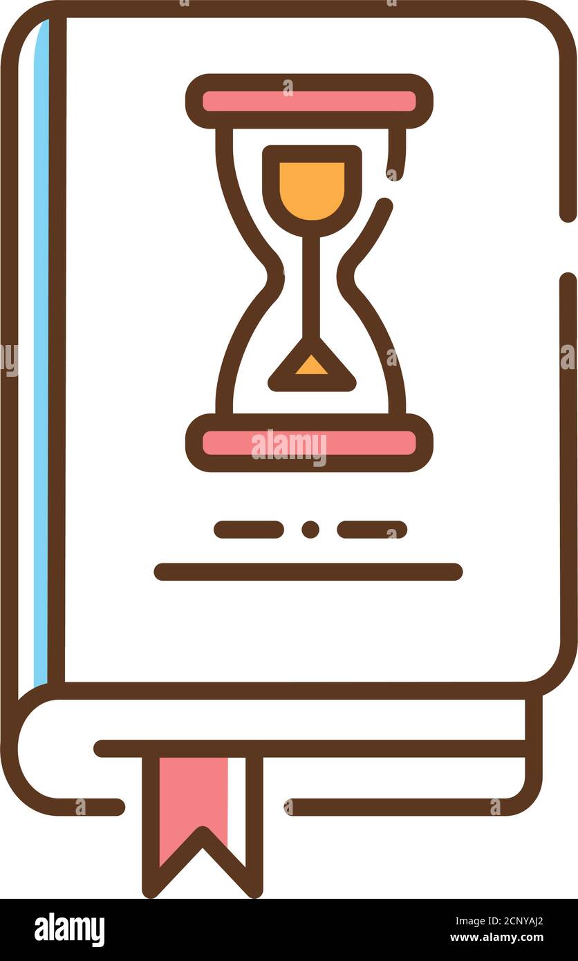 History book color line icon. The most significant events in history ...