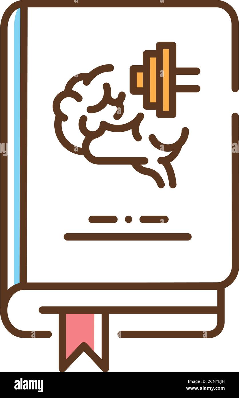 Self development book color line icon. Learning about personal ...