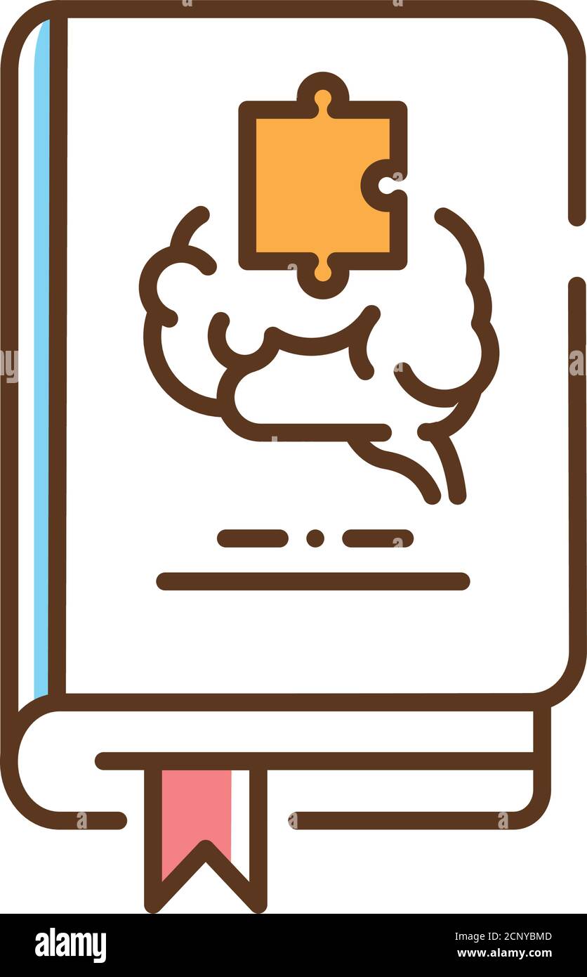 Psychology book color line icon. The scientific study of the mind and ...