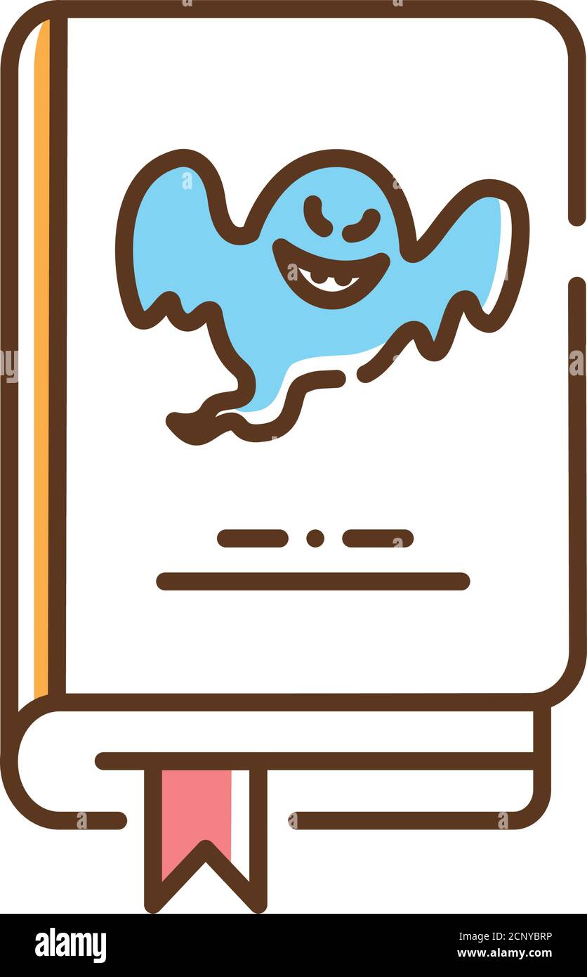 Horror book color line icon. A genre of speculative fiction which is ...