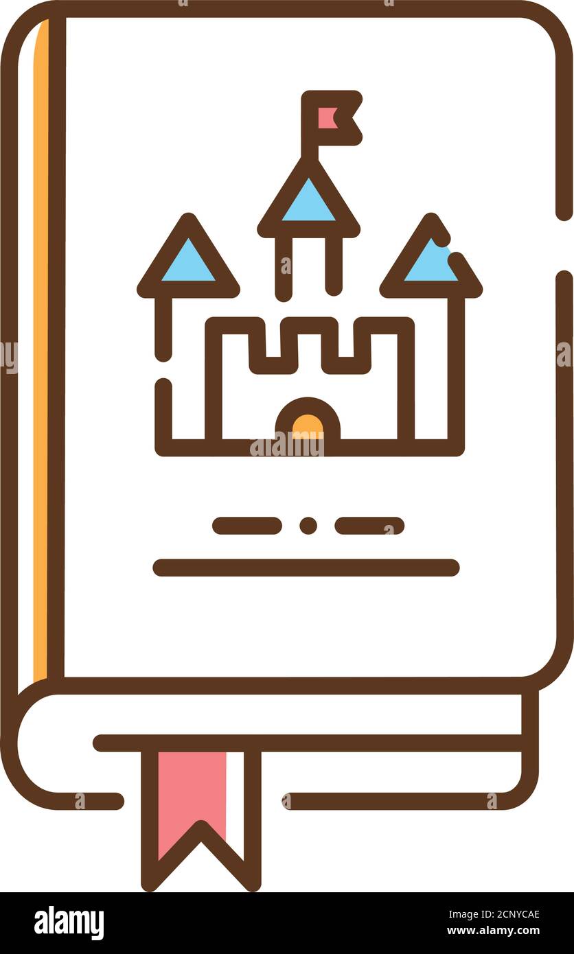 Fairy tail color line icon. ollection of fictional and magic stories ...