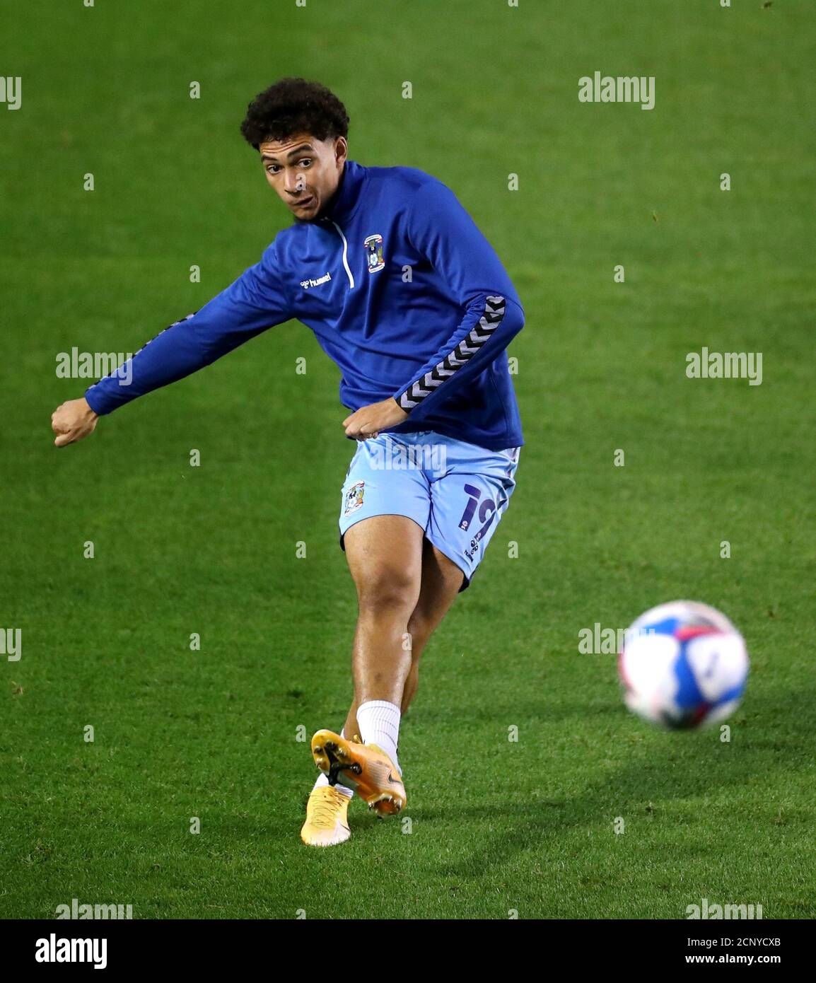 Coventry City's Tyler Walker warms up before the Sky Bet Championship ...