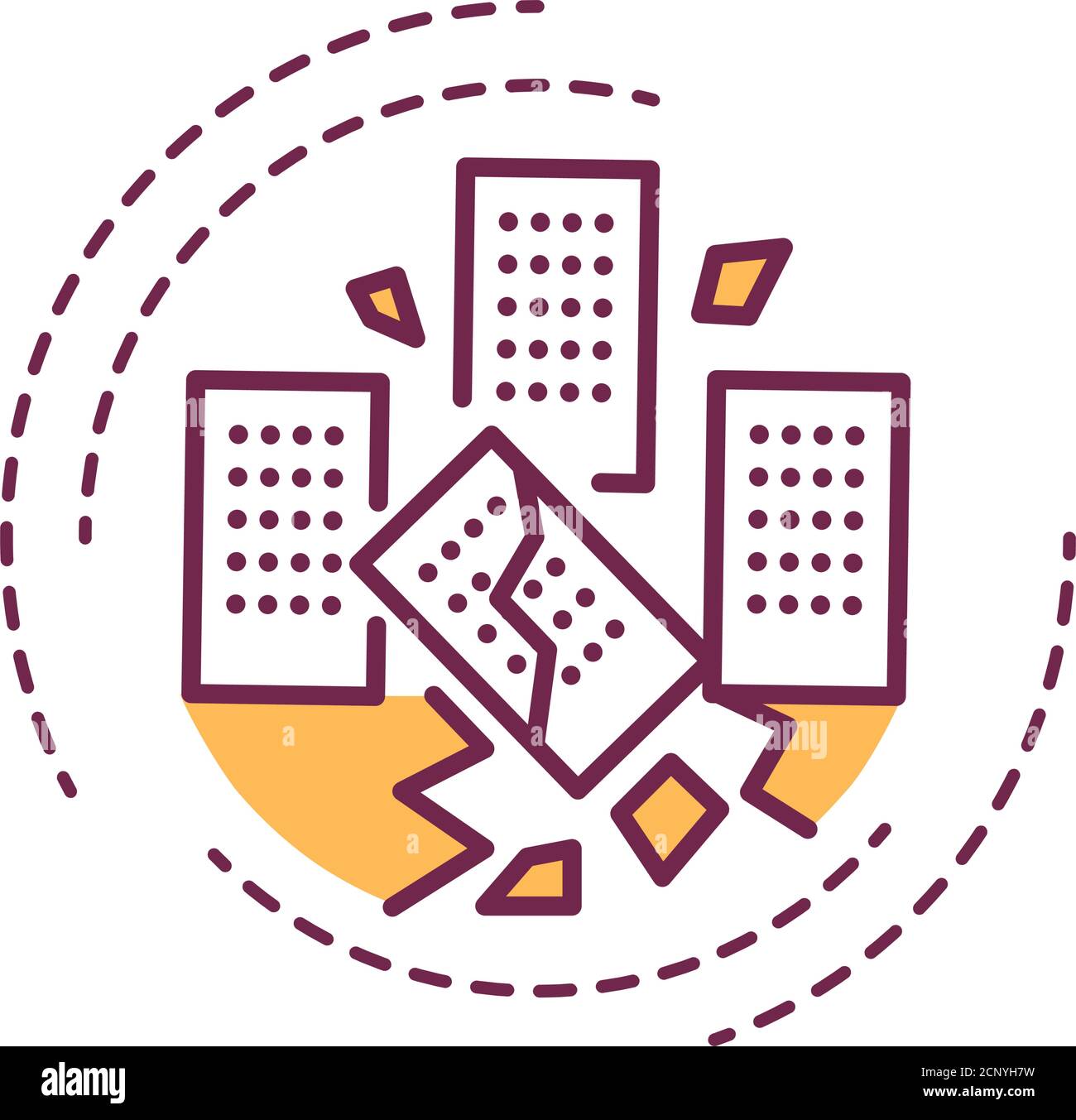 Landslide color line icon. Defined as the movement of a mass of rock ...