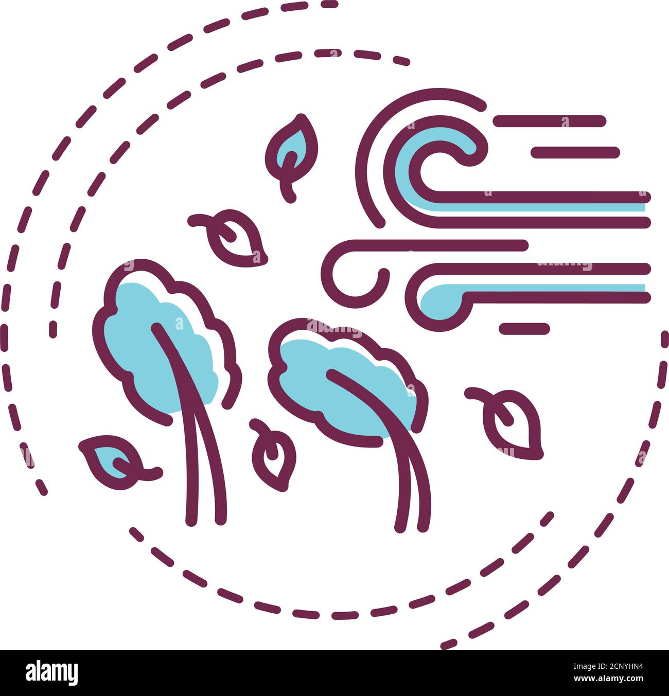 Hurricane color line icon. A large rotating storm with high speed winds ...