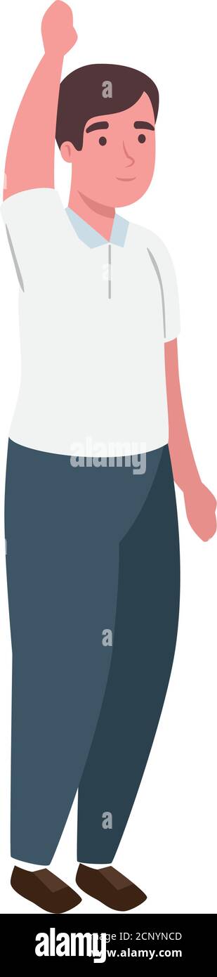 school boy kid cartoon with hand up vector design Stock Vector Image ...