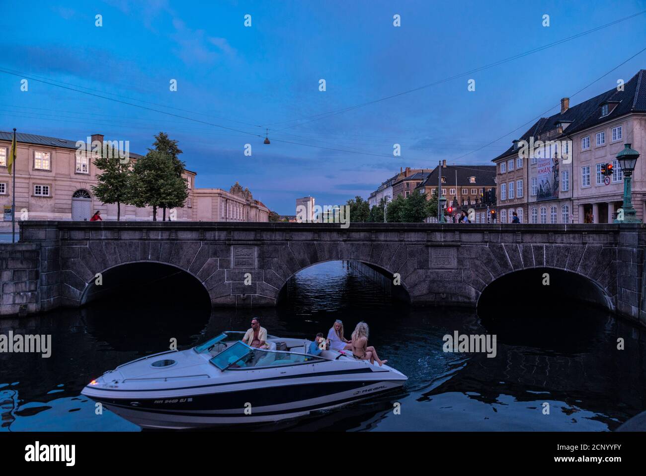 Copenhagen, Denmark - August 26, 2019: People on board a yacht sailing ...