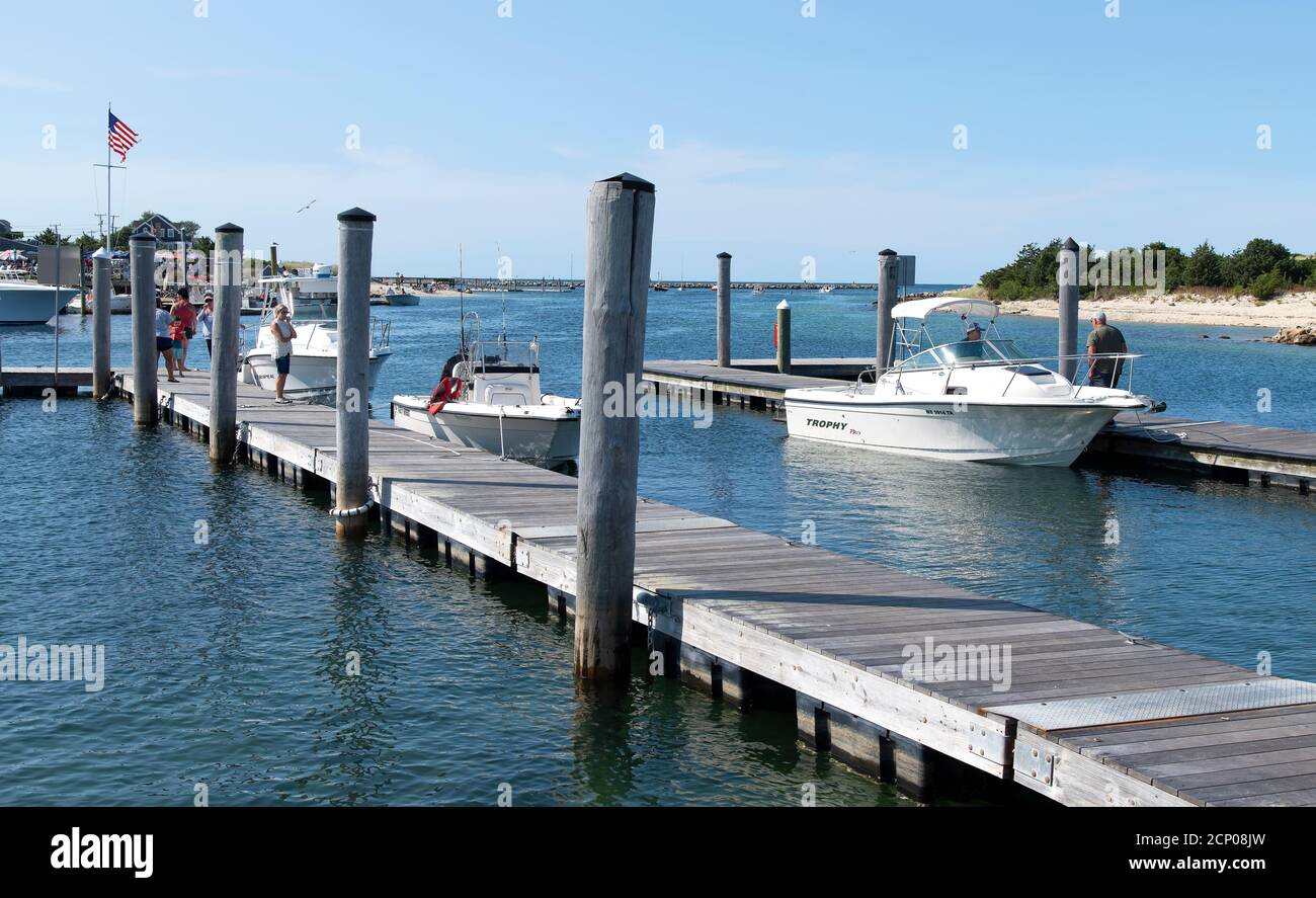 The east boat ramp in Sesuit Harbor in Dennis, Massachusetts, USA on ...