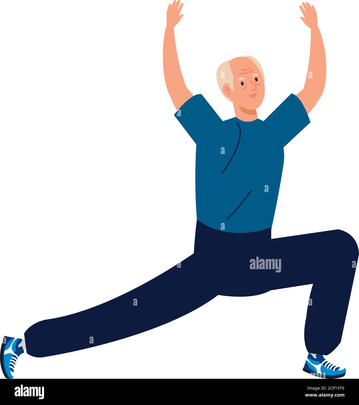 Senior man cartoon stretching vector design Stock Vector Image & Art ...