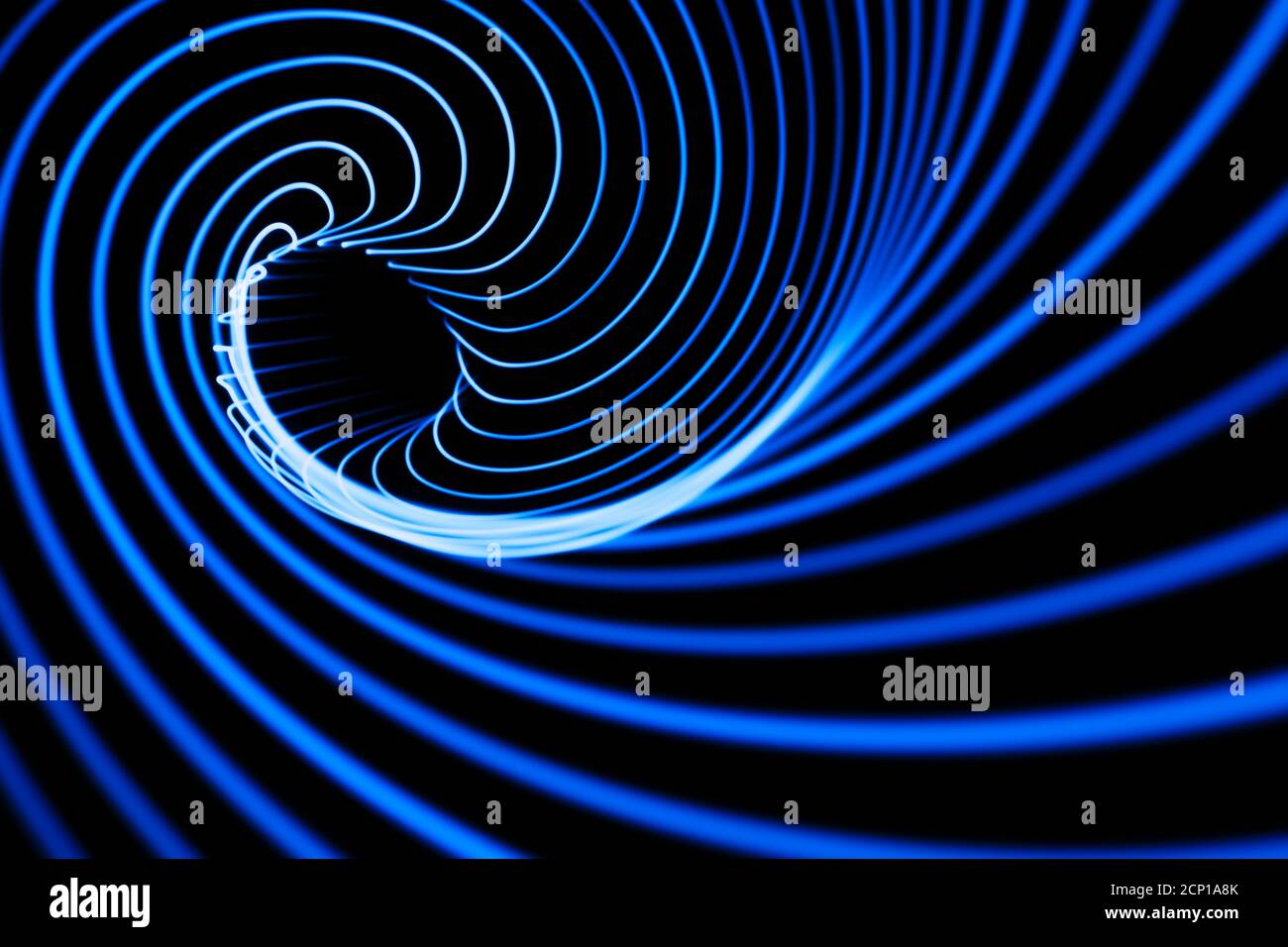 Sound waves in the visible blue color in the dark Stock Photo - Alamy