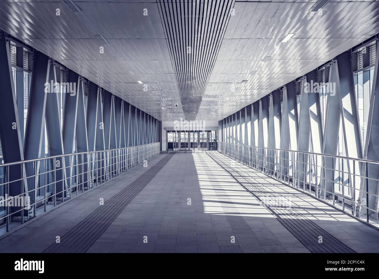 Long corridor to the railway station platform Stock Photo - Alamy