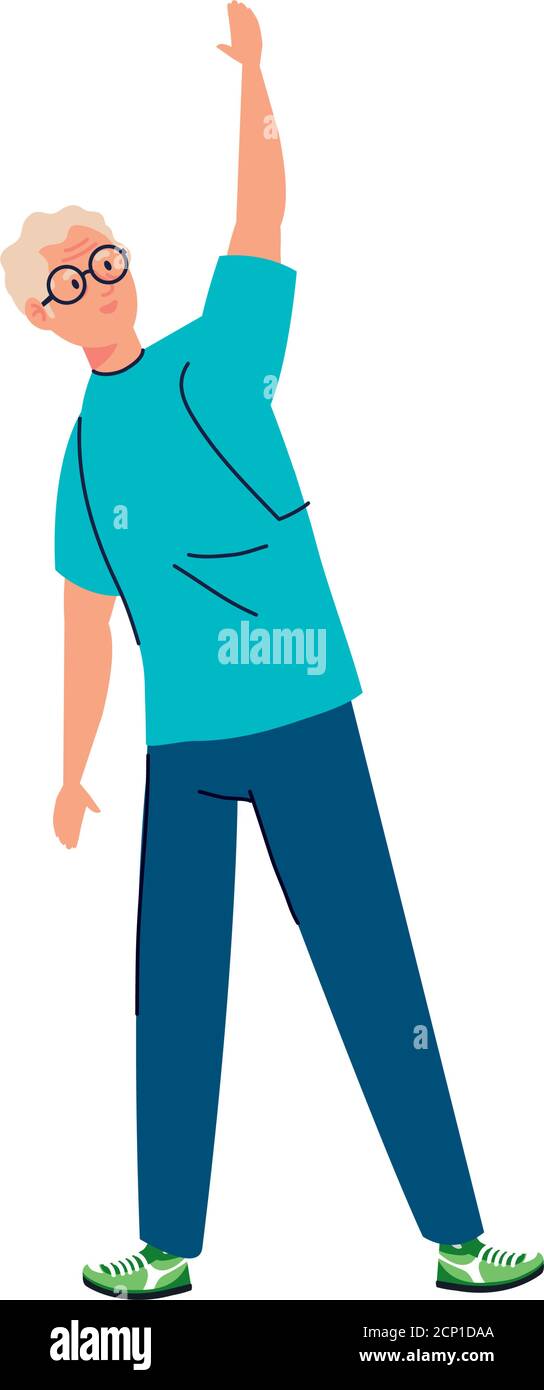 Senior man cartoon with hand up vector design Stock Vector Image & Art ...