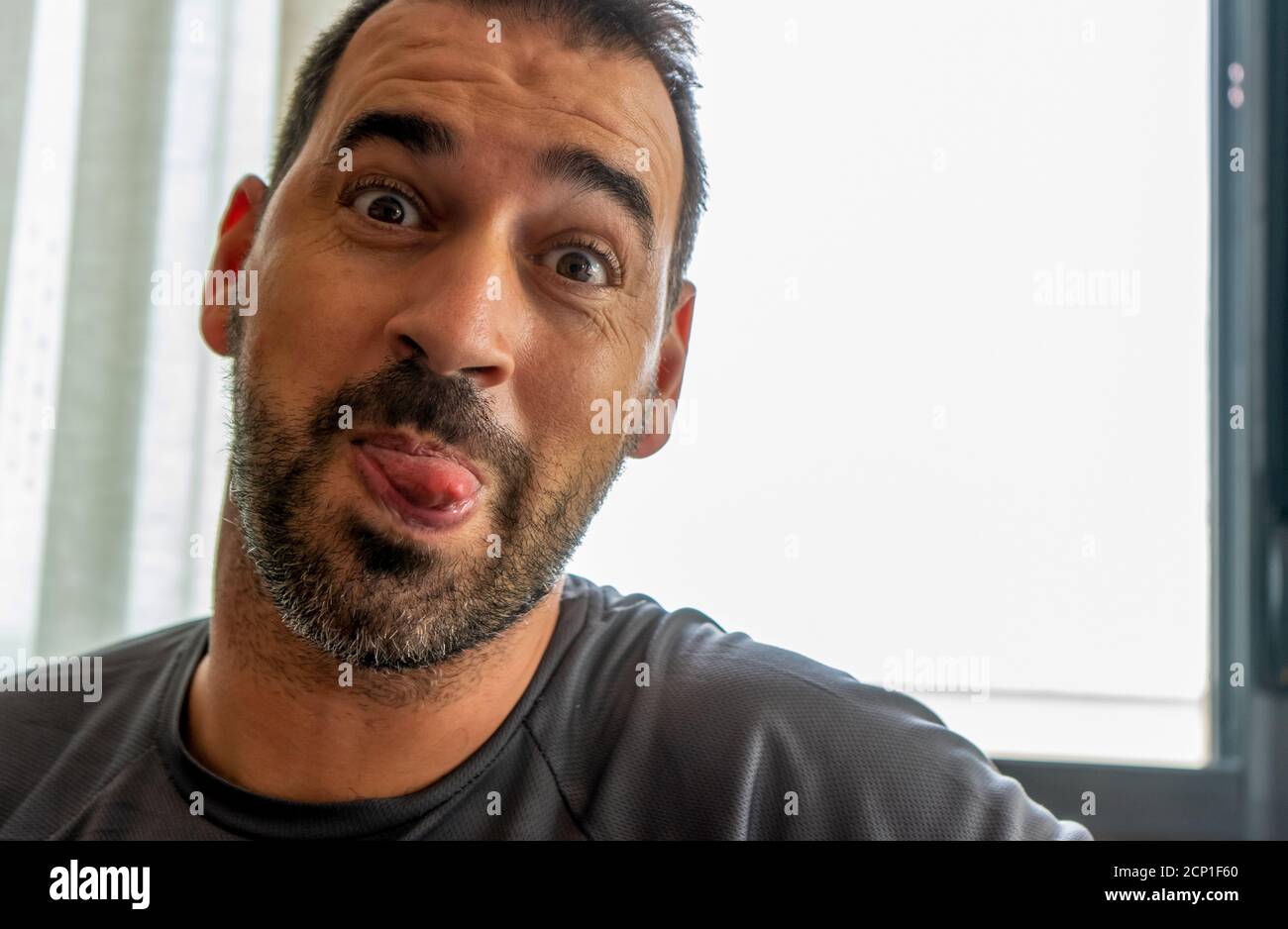 Man long beard sticking out hi-res stock photography and images - Alamy