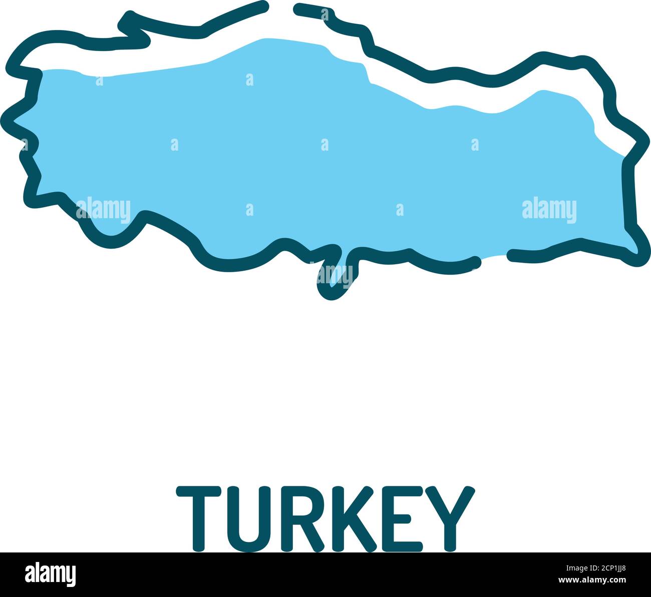 Turkey map color line icon. Border of the country. Pictogram for web ...