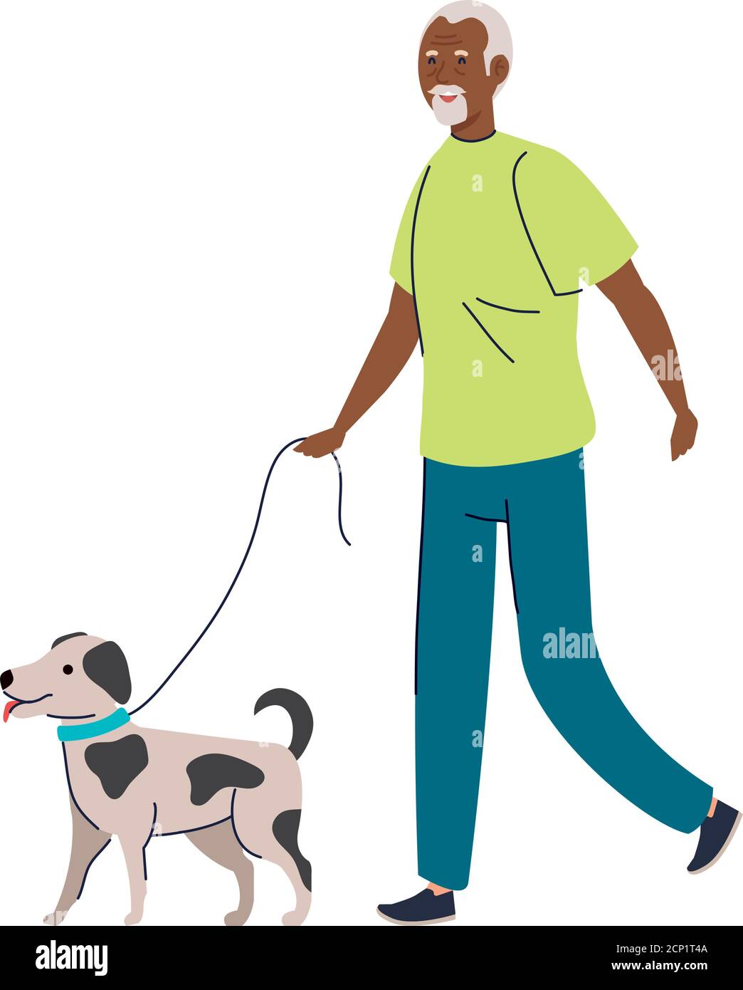Retirement man with dog Stock Vector Images - Alamy
