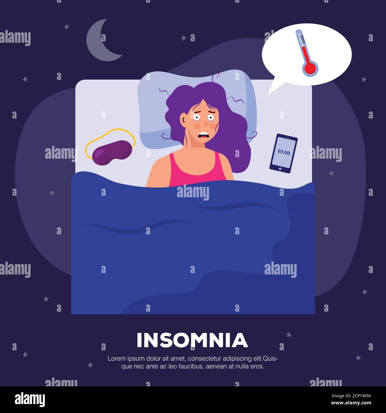Woman sleep mask bed Stock Vector Images - Alamy