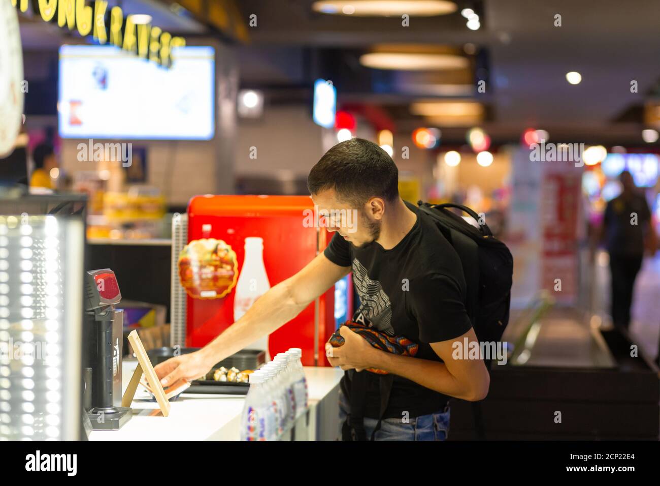 Pay cashier outdoor hi-res stock photography and images - Alamy