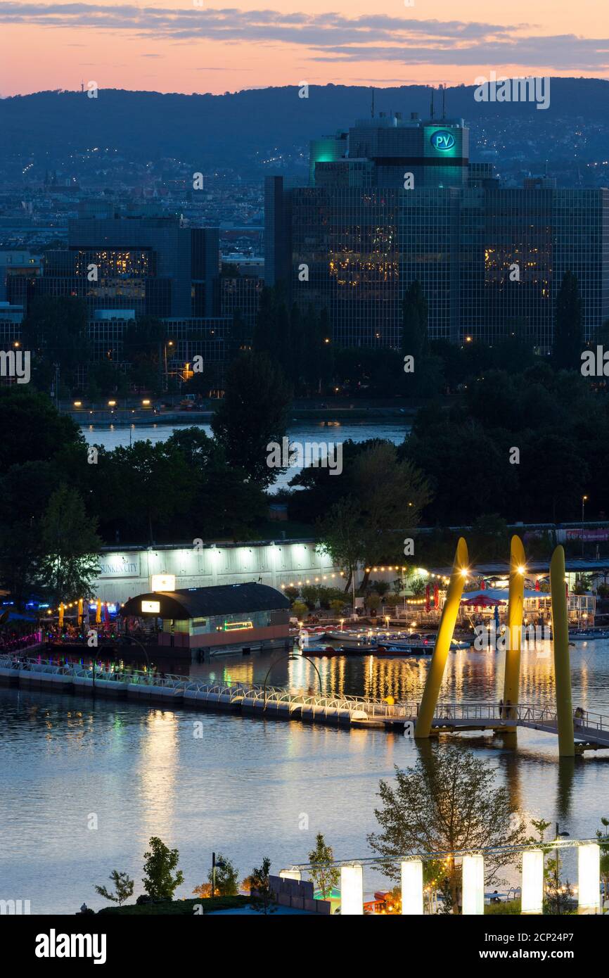Wien / Vienna, Sunken City amusement area at river Neue Donau (New ...