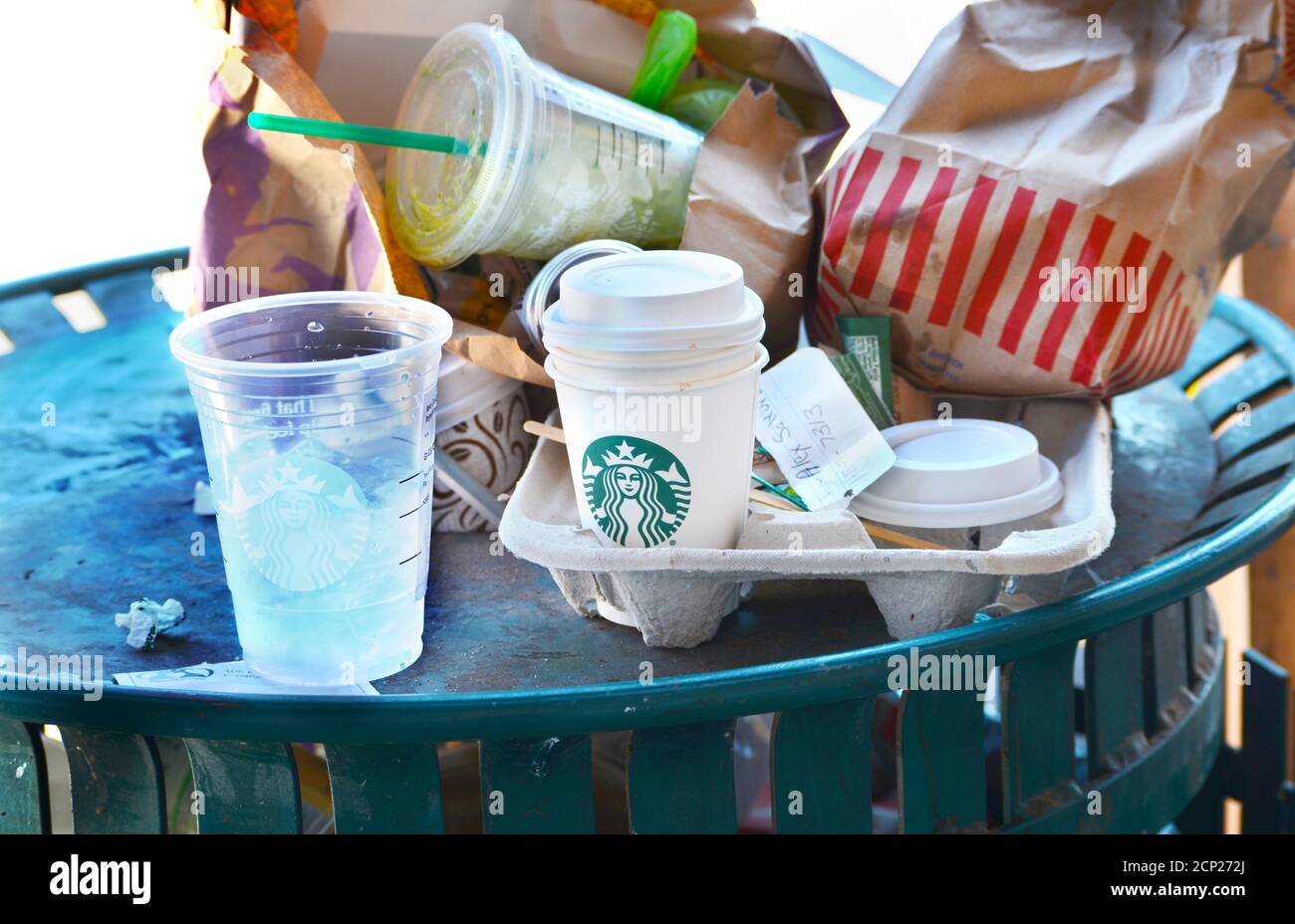 Overflowing trash can hi-res stock photography and images - Alamy