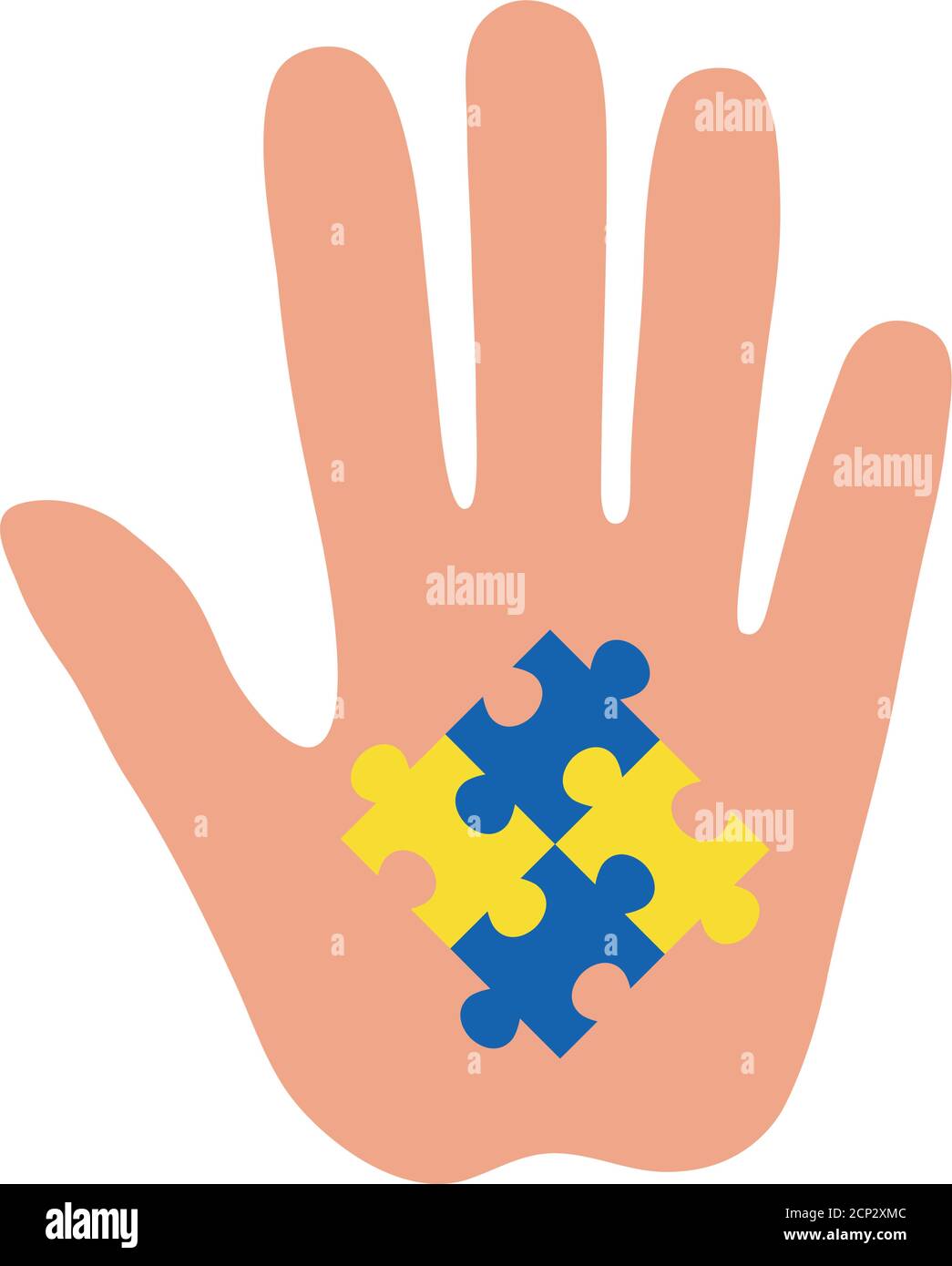 down syndrome puzzles in hand flat style icon vector design Stock ...