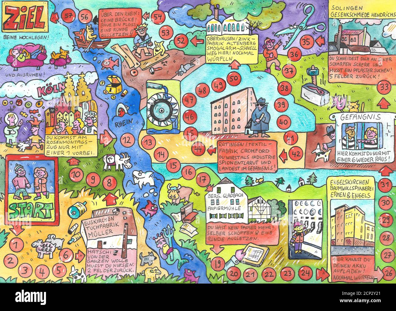 A dice game with the sights of Cologne, Ratingen, Essen and NRW ...