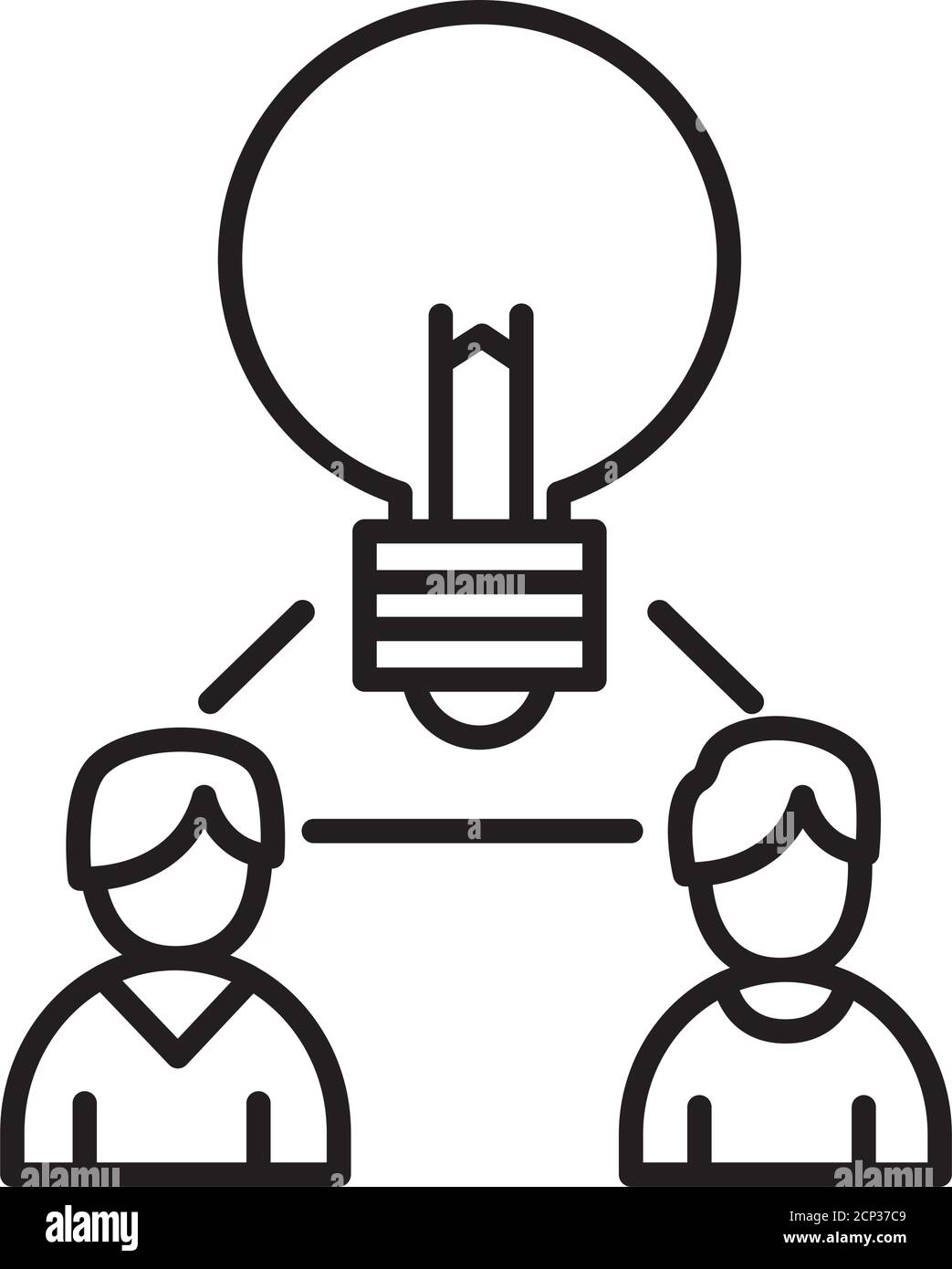 coworkers men with light bulb line style icon vector design Stock ...