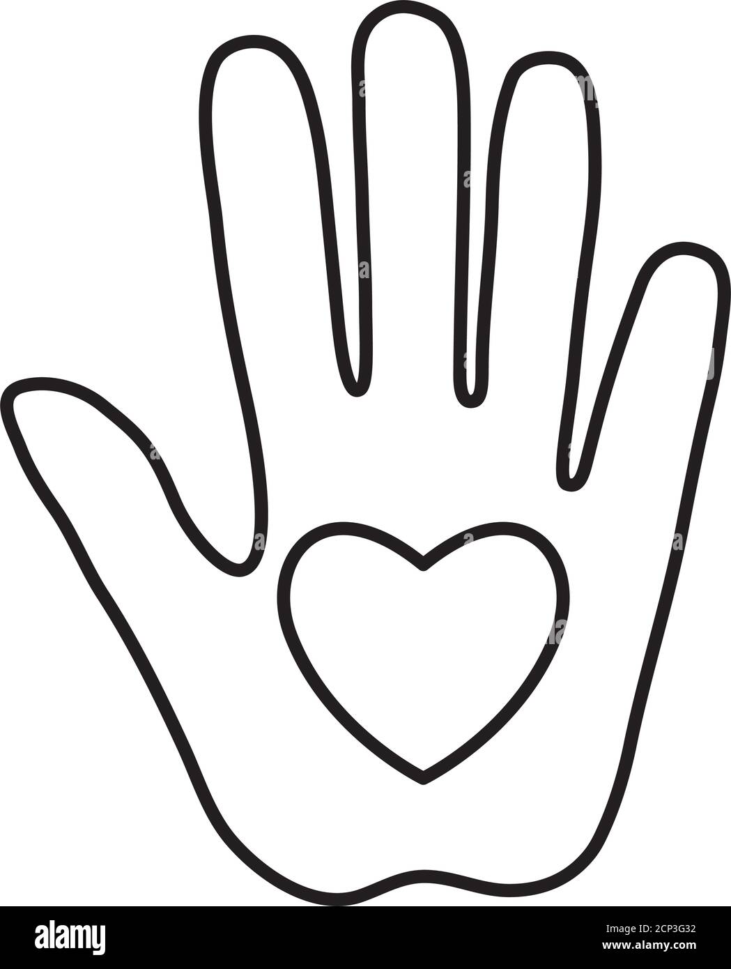 Heart in hand line style icon vector design Stock Vector Image & Art ...