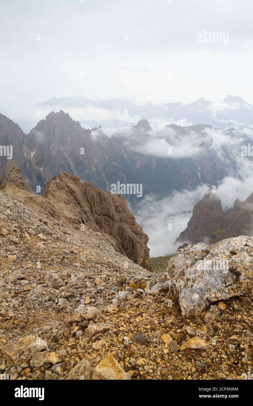 Dolomites landscape, Rosetta plateau, San Martino di Castrozza. Italian ...