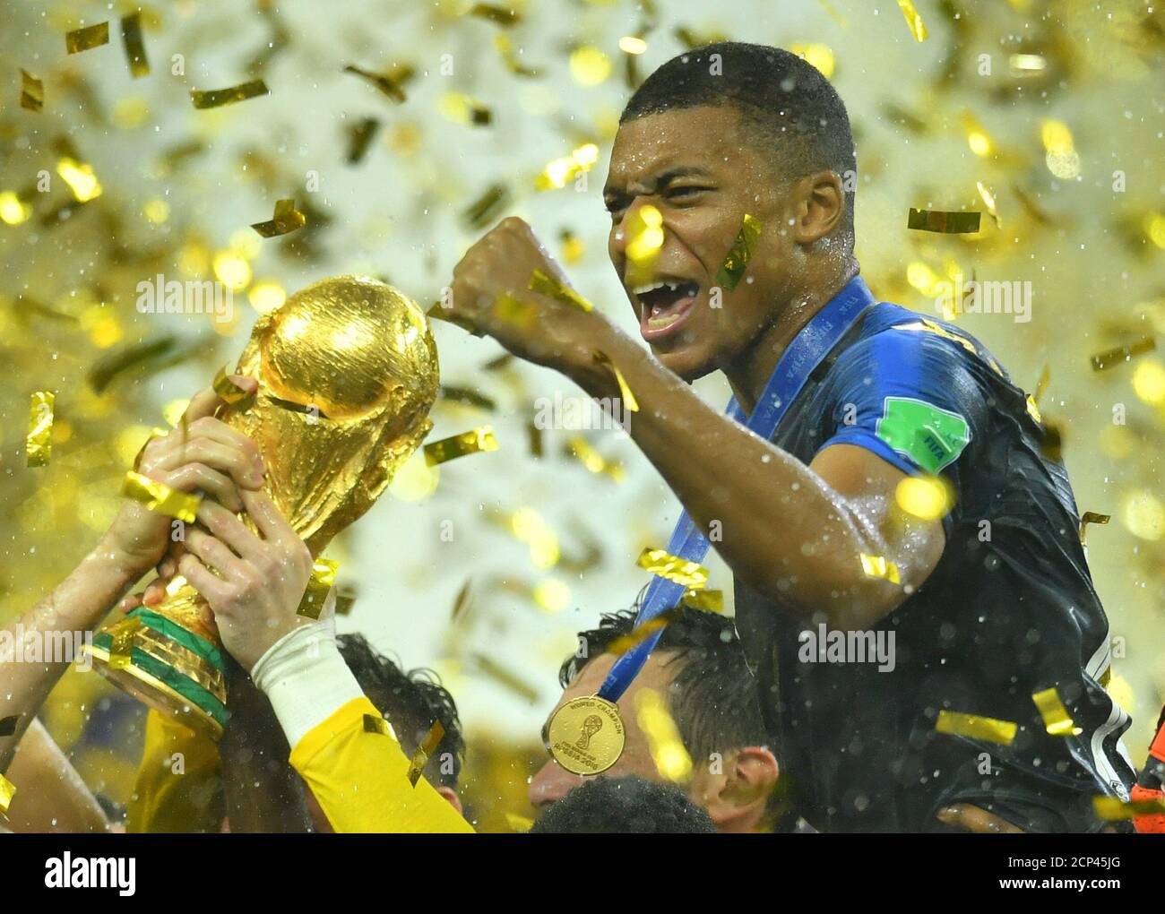 Mbappe world cup trophy hi-res stock photography and images - Alamy