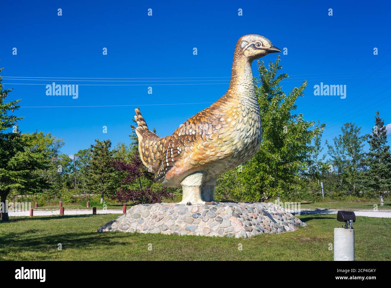 The Sharptail Grouse statue at Ashern, Manitoba, Canada Stock Photo - Alamy