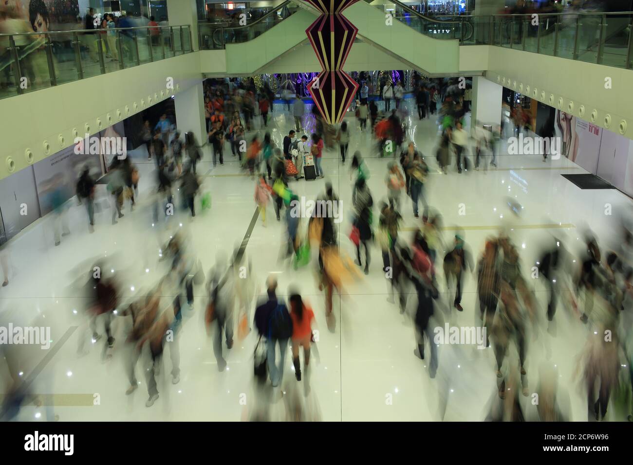 busy crowd move fast and non stop in Hong Kong Shatin Square Stock ...