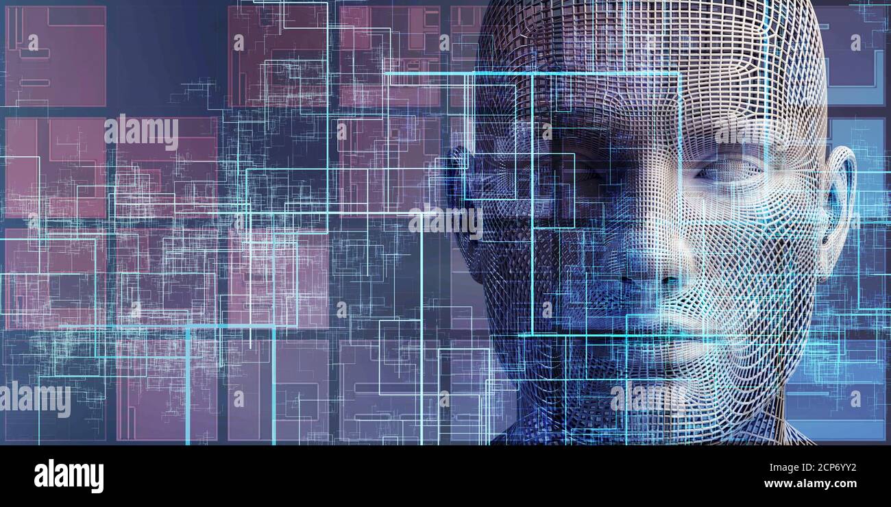 Self Learning Technology with Artificial Intelligence Brain Stem Stock ...