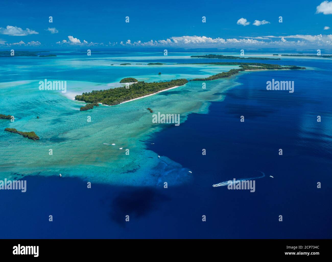 Aerial view of tropical islands in Republic of Palau, Micronesia Stock ...