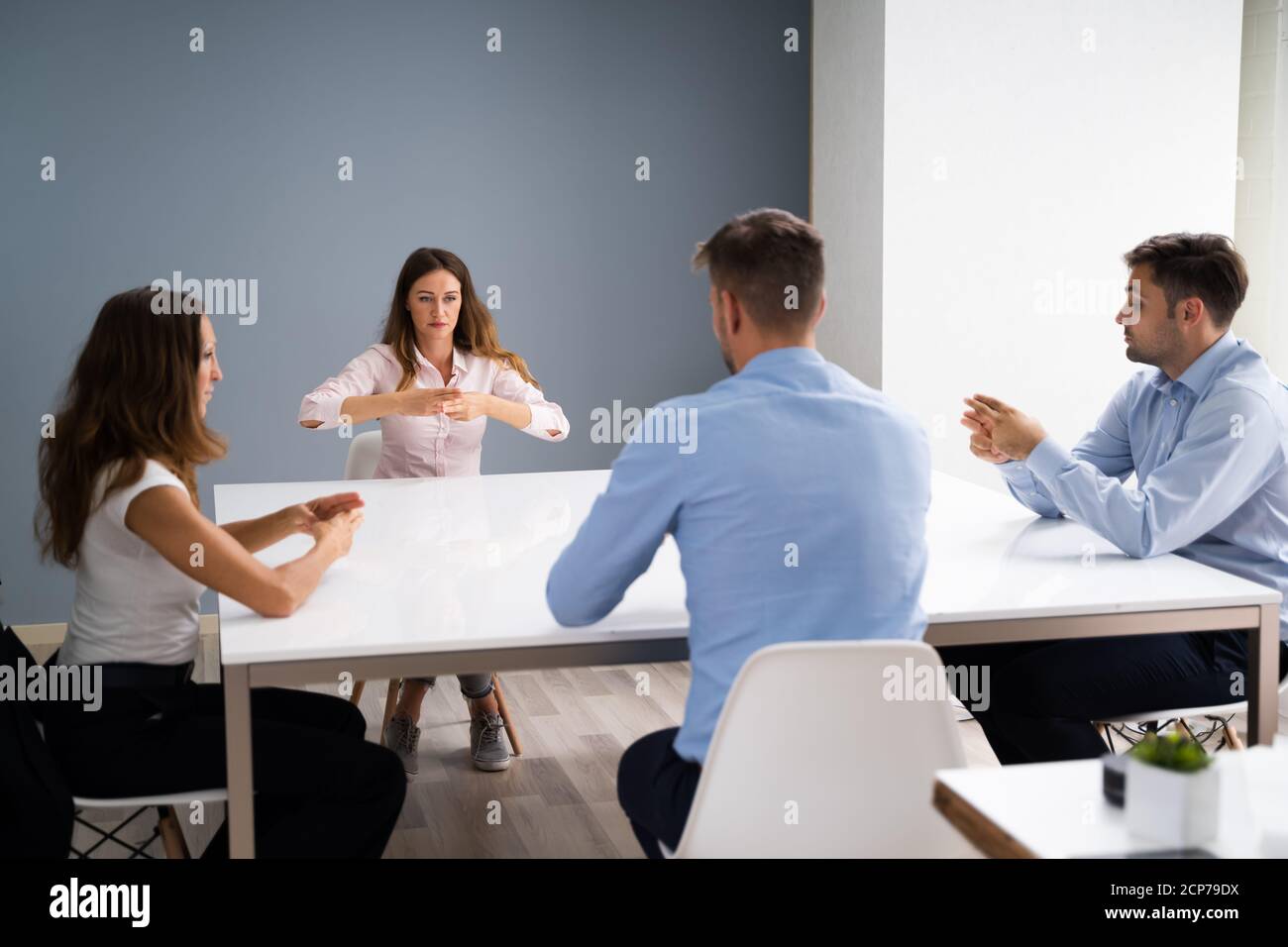Sign Language Learning For Deaf Disabled People Stock Photo - Alamy
