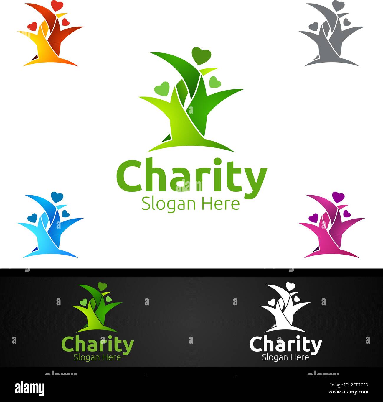 Tree Helping Hand Charity Foundation Creative Logo for Voluntary Church ...