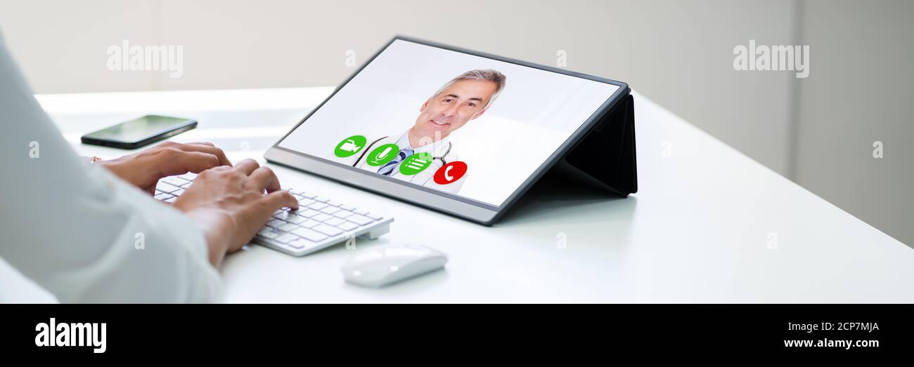 Online Doctor Video Conference. Medical Healthcare Call Stock Photo - Alamy